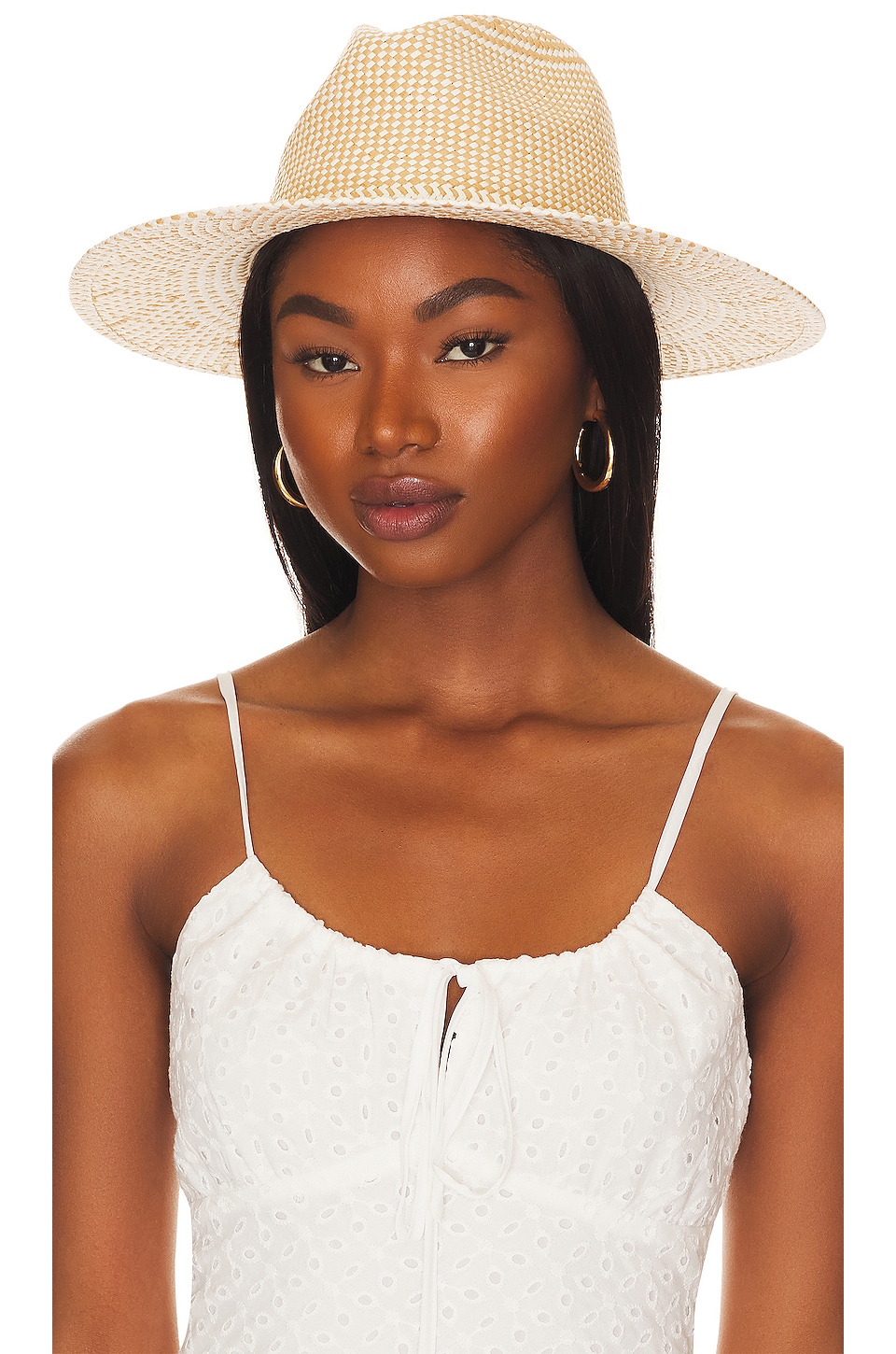 Hat Attack Luxe Novelty Packable in Ivory & Tan | REVOLVE
