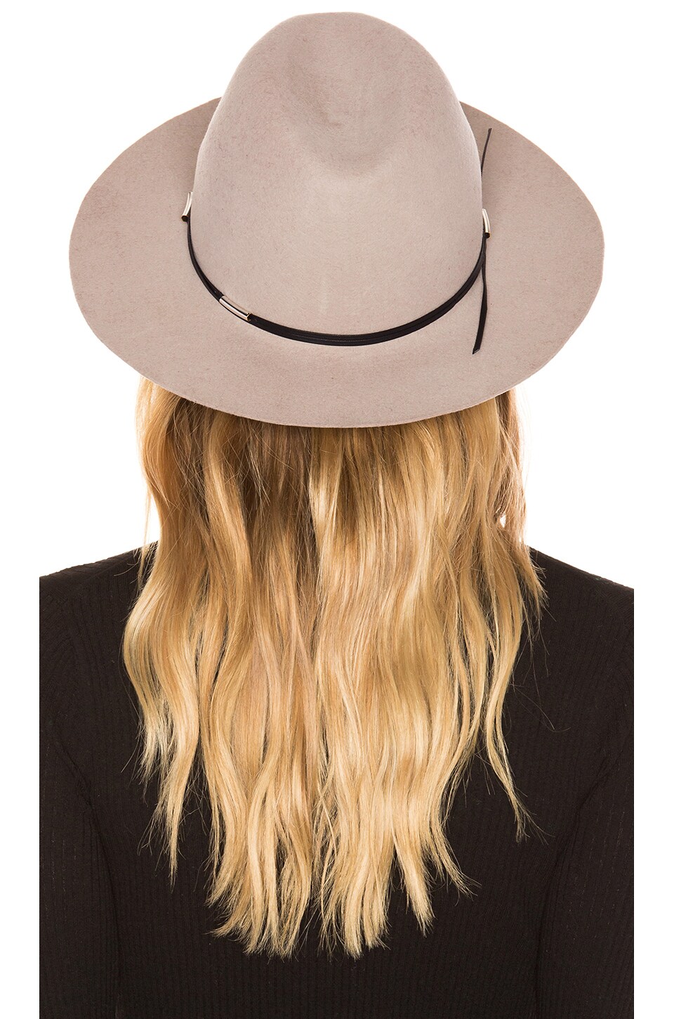 Hat Attack Bella Felt Hat in Beige & Black & Silver Bars | REVOLVE