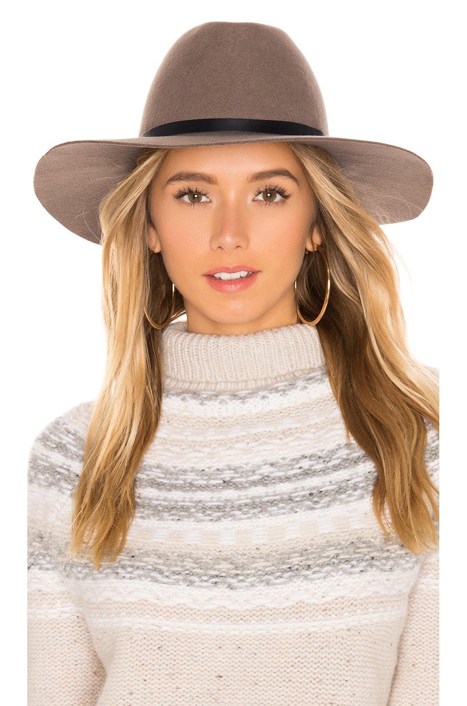 Hat Attack Cameron Hat in Taupe & Black | REVOLVE