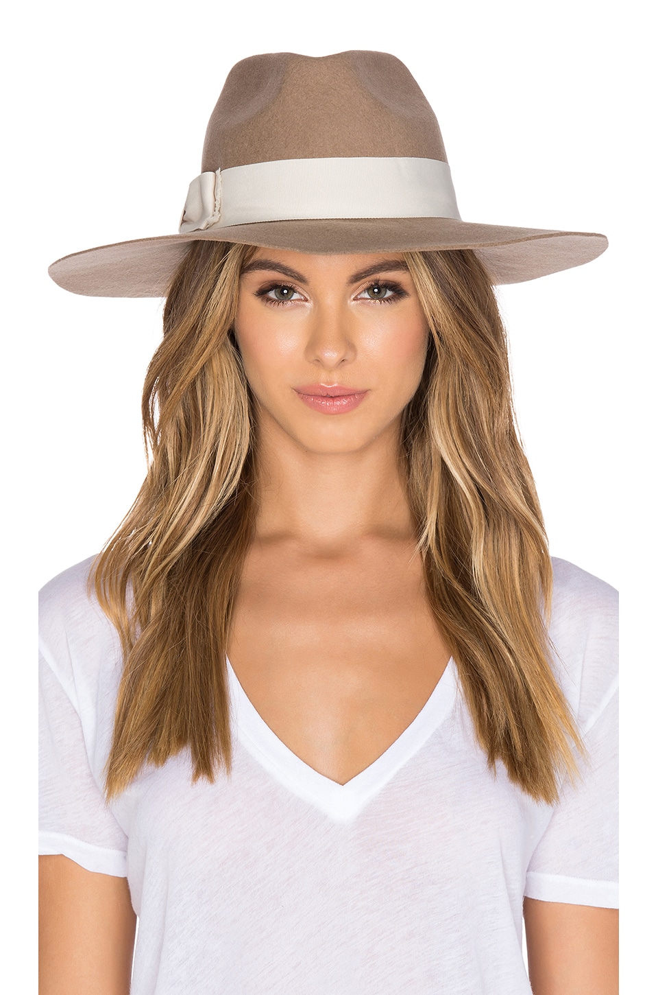 Hat Attack XL Glam Hat in Taupe & Ivory Bow | REVOLVE