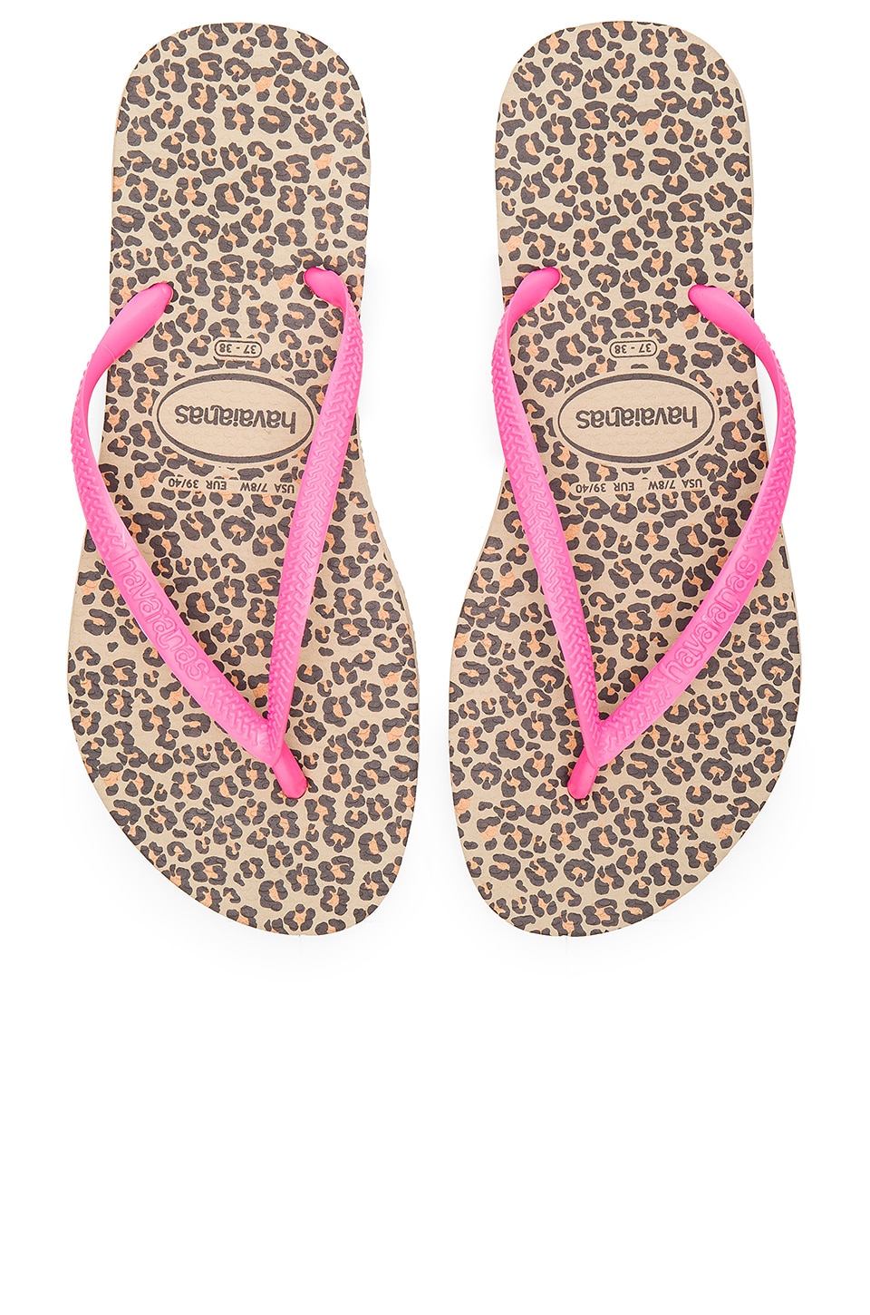 Havaianas Slim Animals Flip Flop in Sand Grey & Pink | REVOLVE