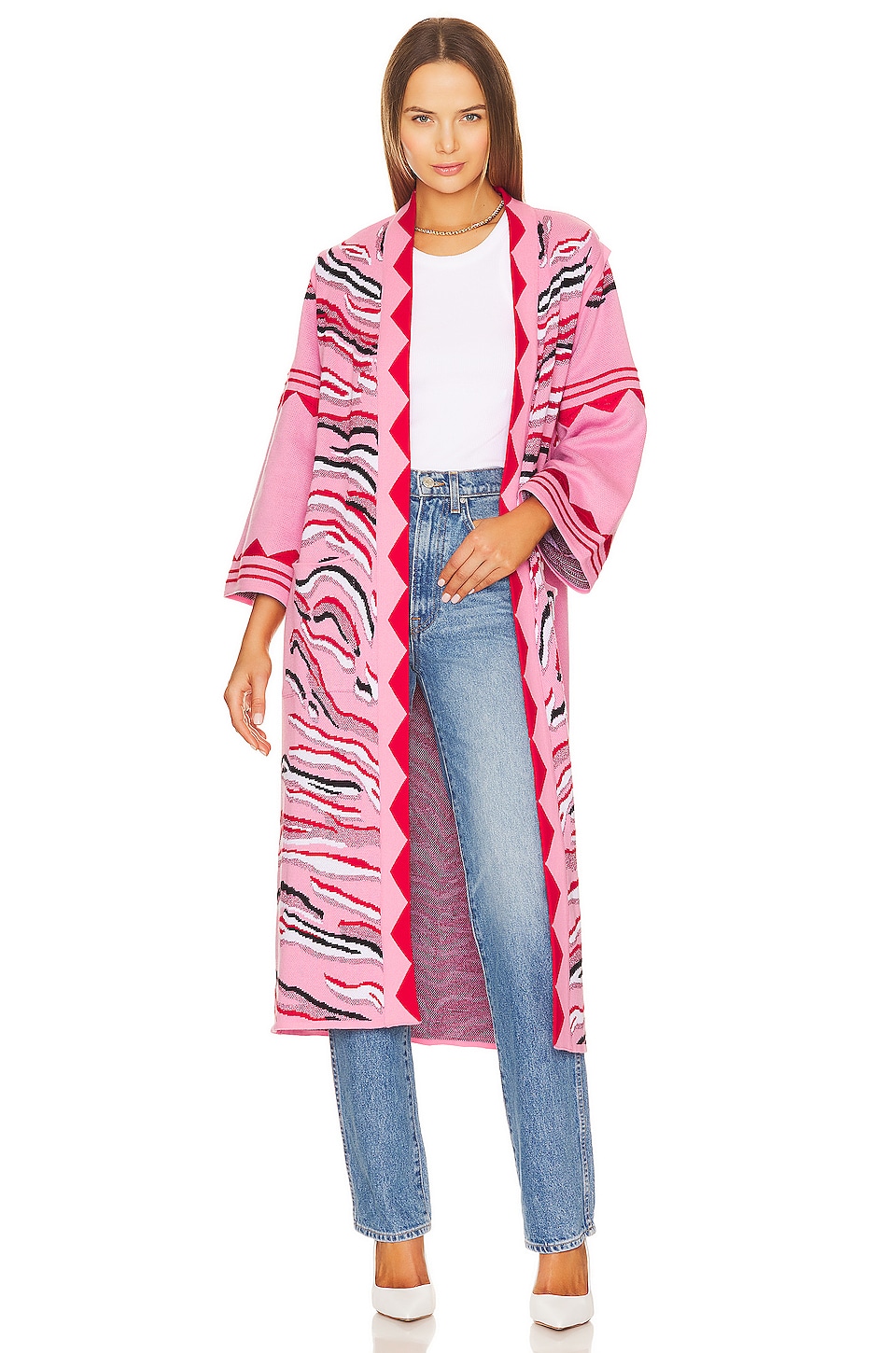 Hayley Menzies Cotton Jacquard Wide Sleeve Duster in Tiger Splash | REVOLVE