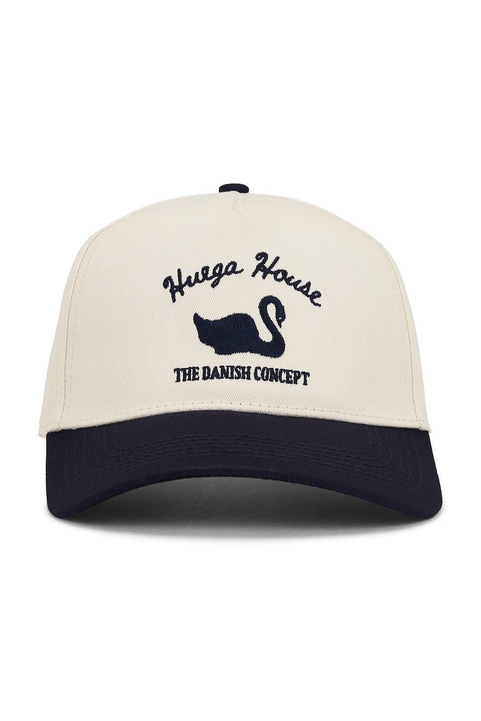 Huega House Vintage Swan Hat in Navy & Natural | REVOLVE