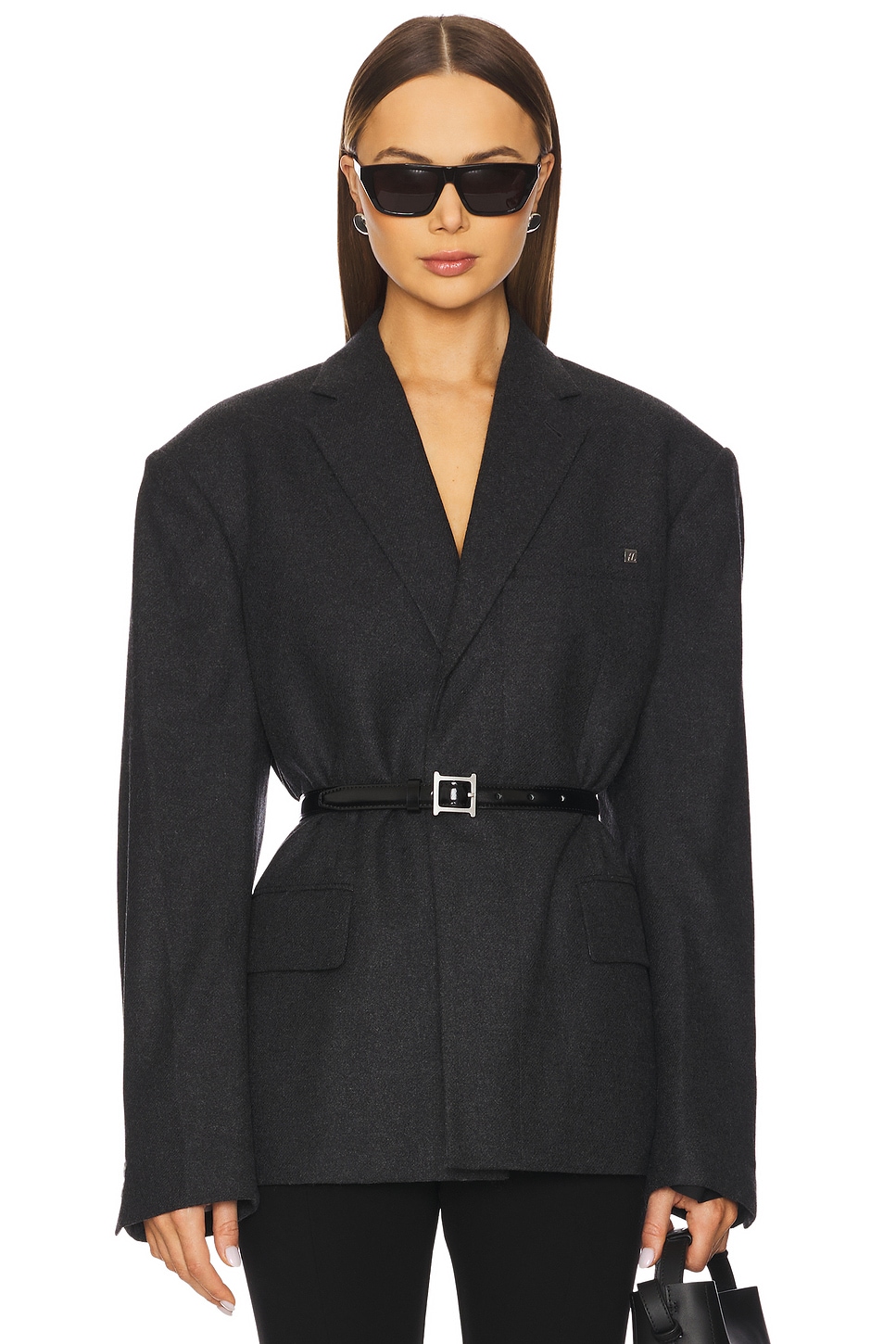 Helmut Lang Driver Blazer in Charcoal | REVOLVE