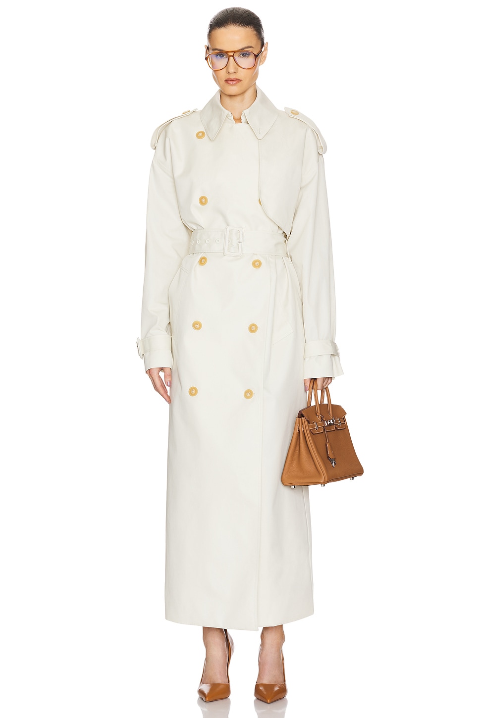 Helsa Classic Oversized Trench in Ivory | REVOLVE
