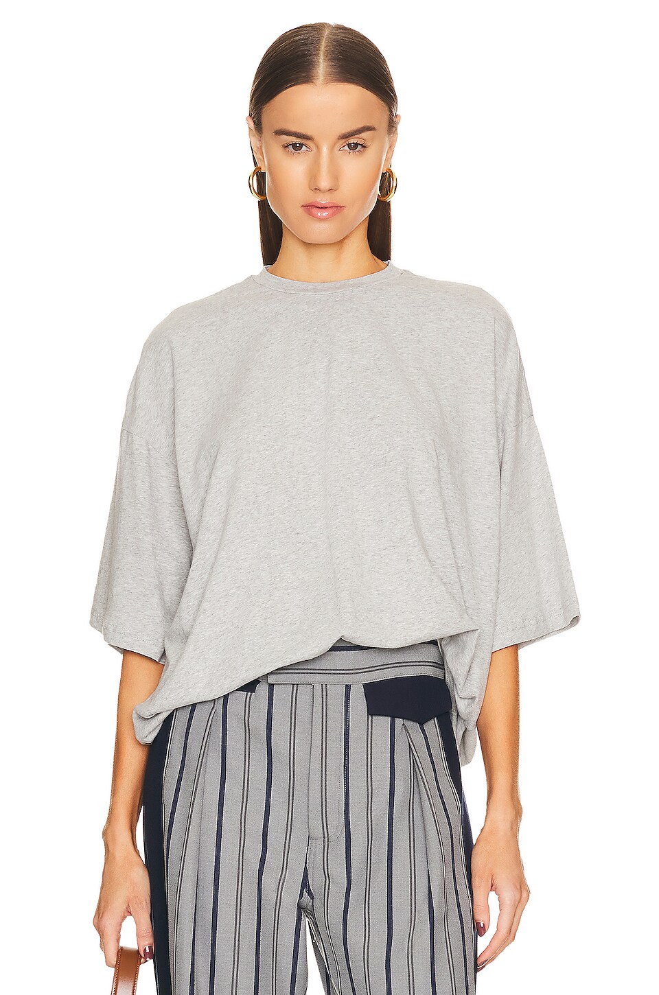 Helsa Jersey Oversized Tee in Heather Grey | REVOLVE