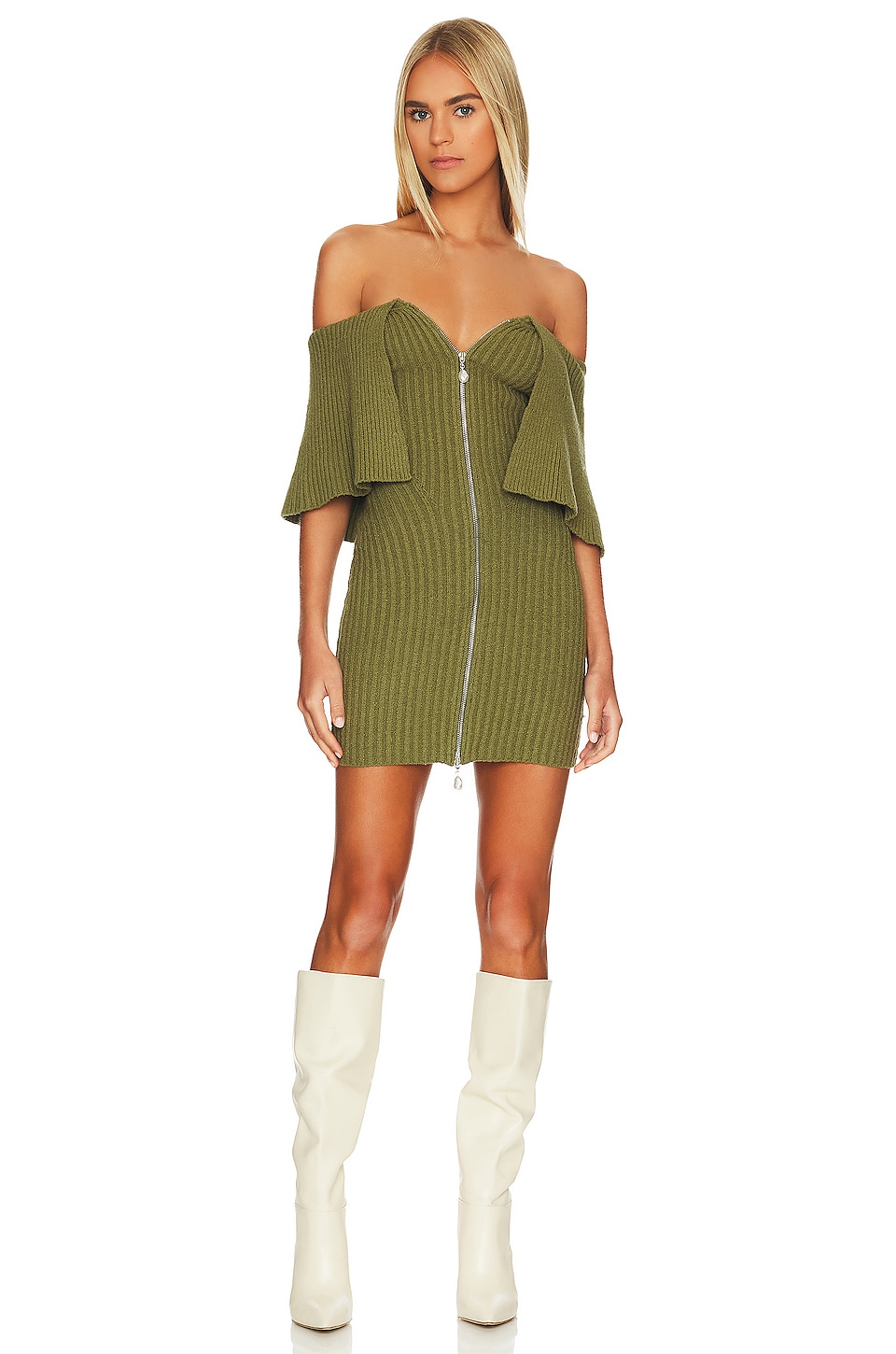House of Harlow 1960 x REVOLVE Miki Off Shoulder Mini Dress in Olive ...