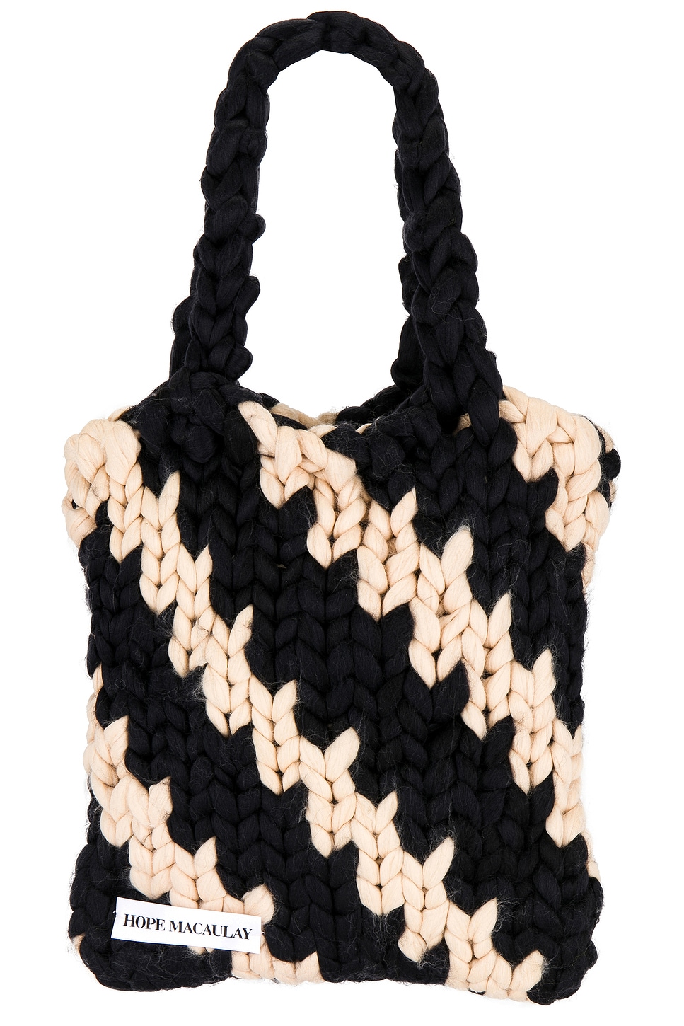 Hope Macaulay Diagonal Colossal Knit Tote Bag in Black | REVOLVE