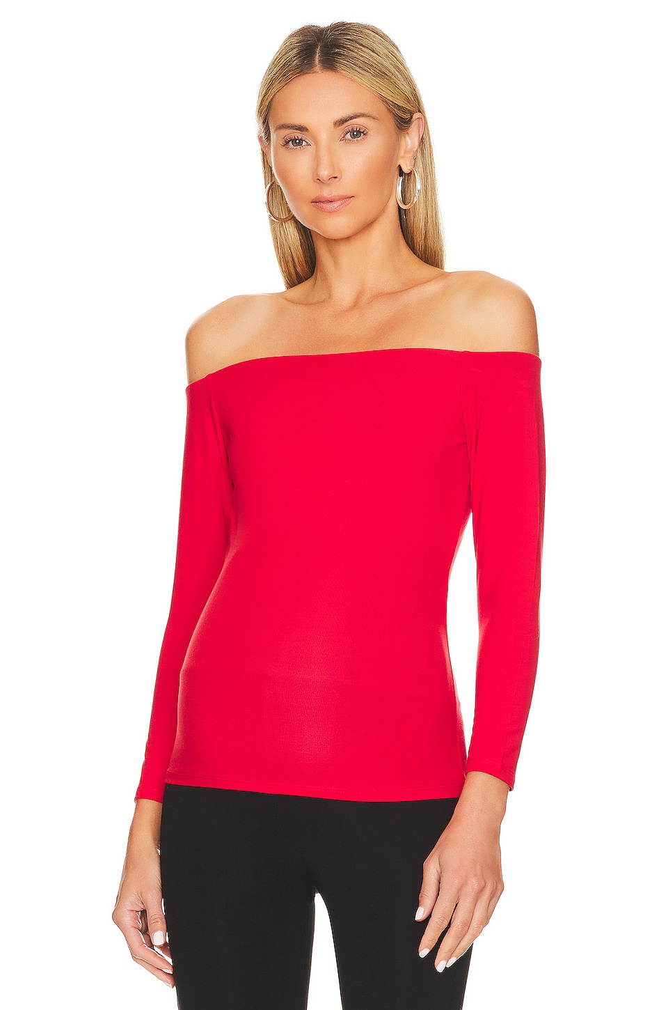 HATCH The Maternity Off The Shoulder Bodycon Top in Rouge | REVOLVE