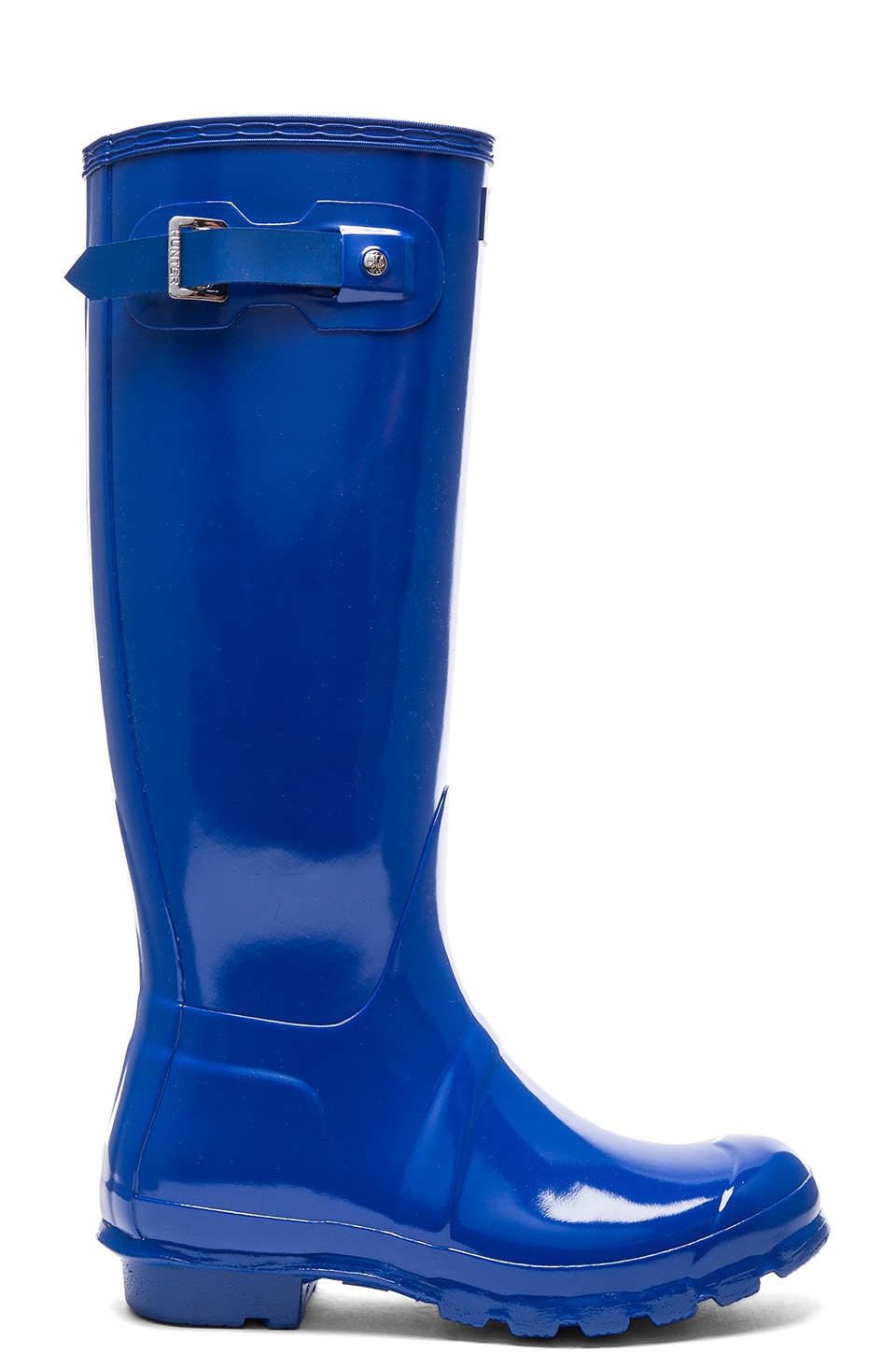 Hunter Womens Original Tall Gloss Boot in Bright Cobalt | REVOLVE