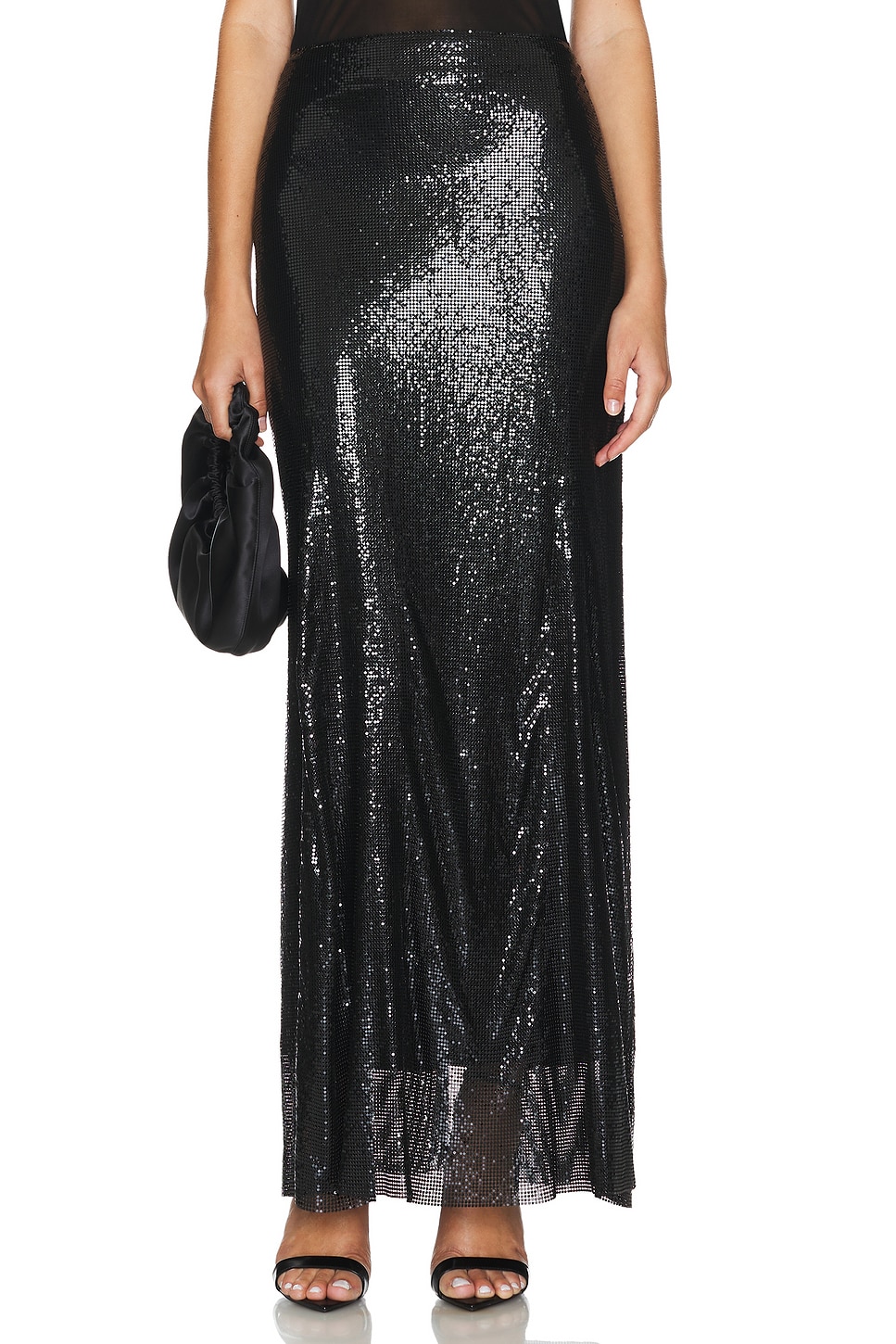 h:ours x Bridget Chainmail Maxi Skirt in Black | REVOLVE