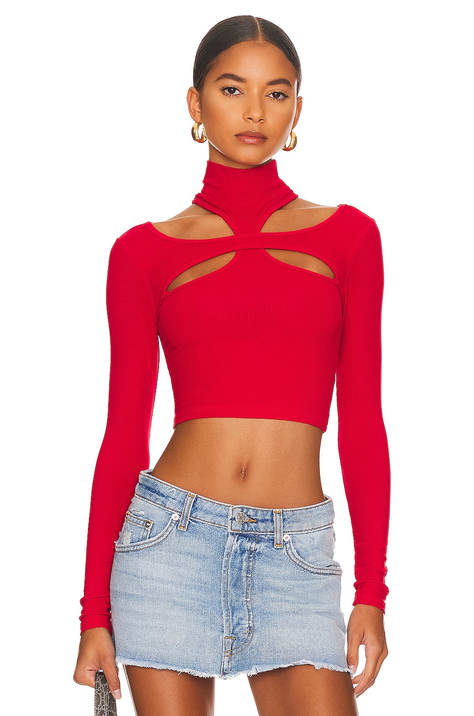 h:ours Alyson Cut Out Top in Red | REVOLVE