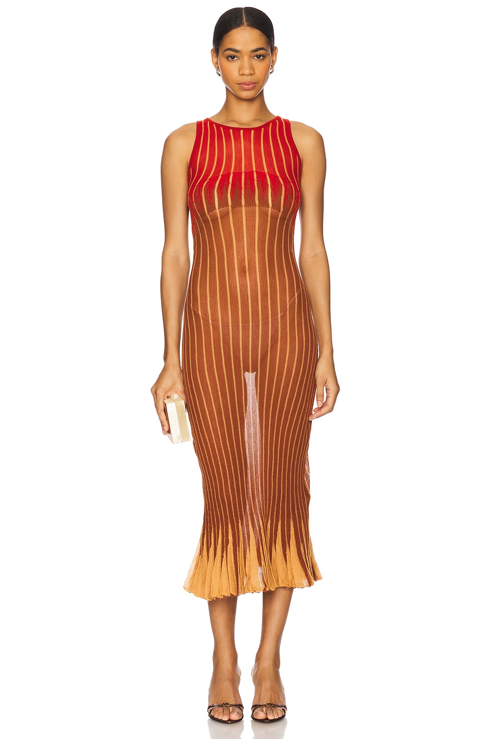 ISA BOULDER Gradflare Dress in Pale Rose Ember | REVOLVE