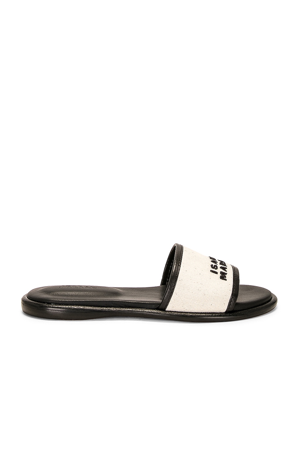 Isabel Marant Vikee Slide in Ecru & Black | REVOLVE
