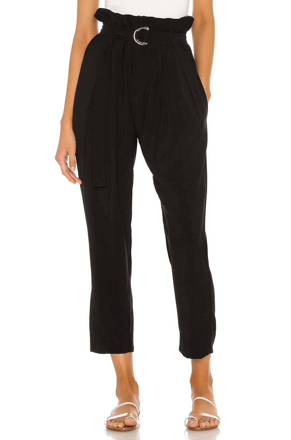 Indah Shadow Zip Front Trouser in Black | REVOLVE