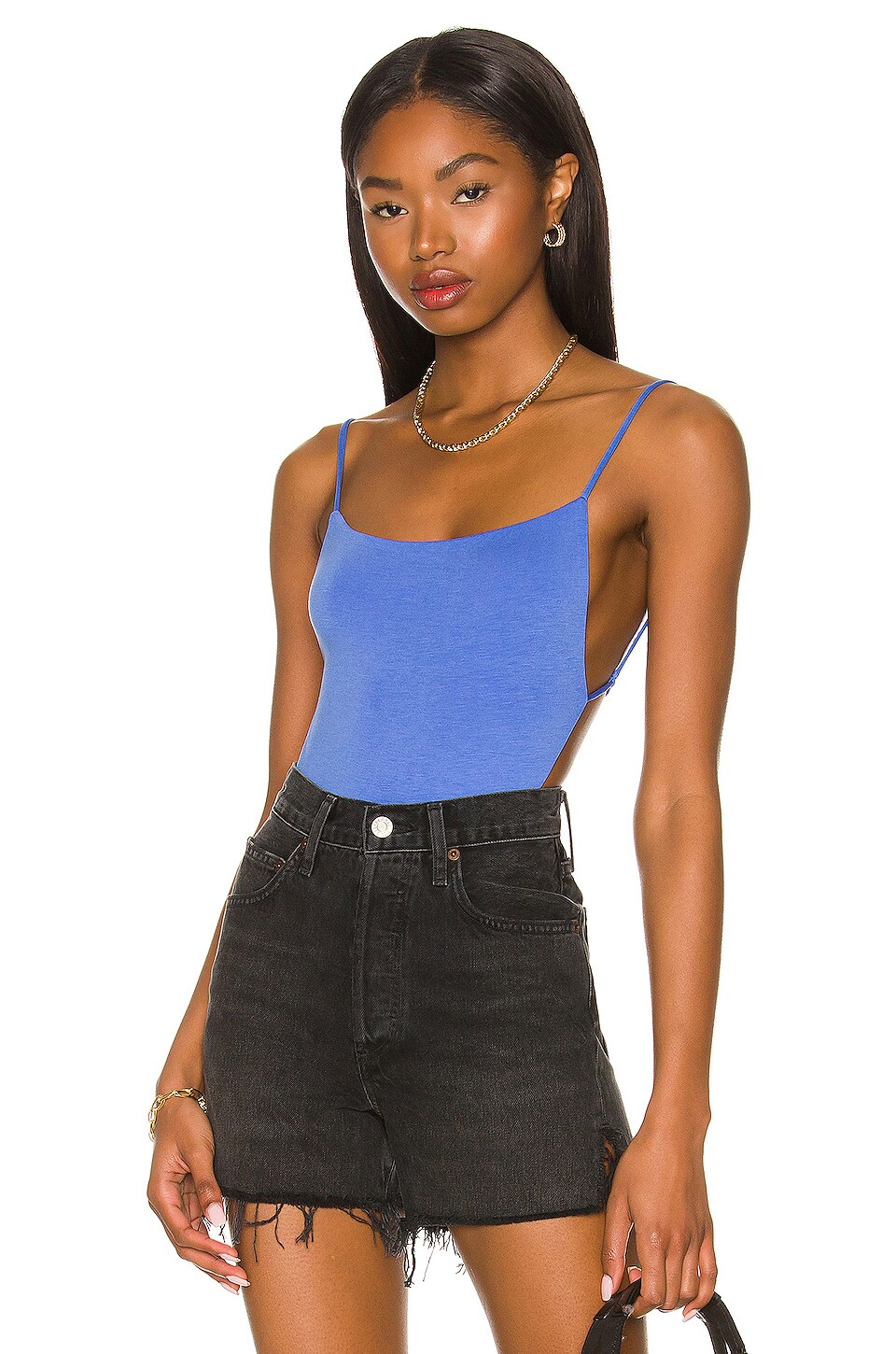 Indah DNA Solid String Back Bodysuit in White | REVOLVE