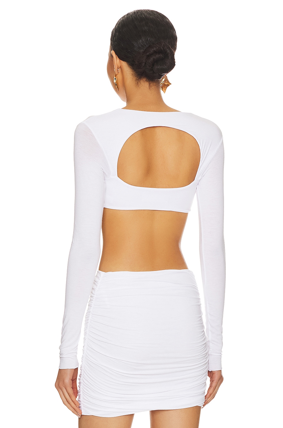 Indah Helen Crop Top In White Revolve 5908