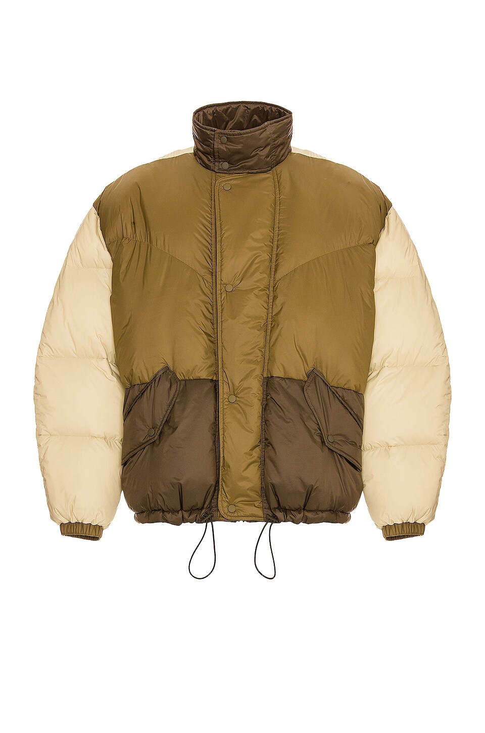 Isabel Marant Ficaja Colorblock Raincoat in Khaki | REVOLVE