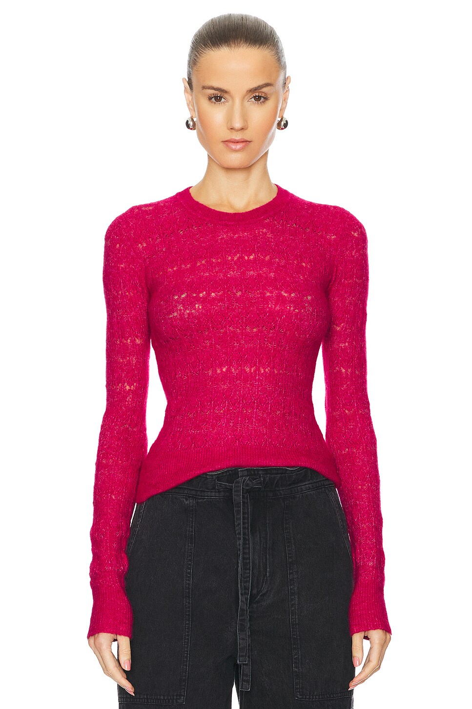 Isabel Marant Etoile Acia Sweater in Raspberry | REVOLVE