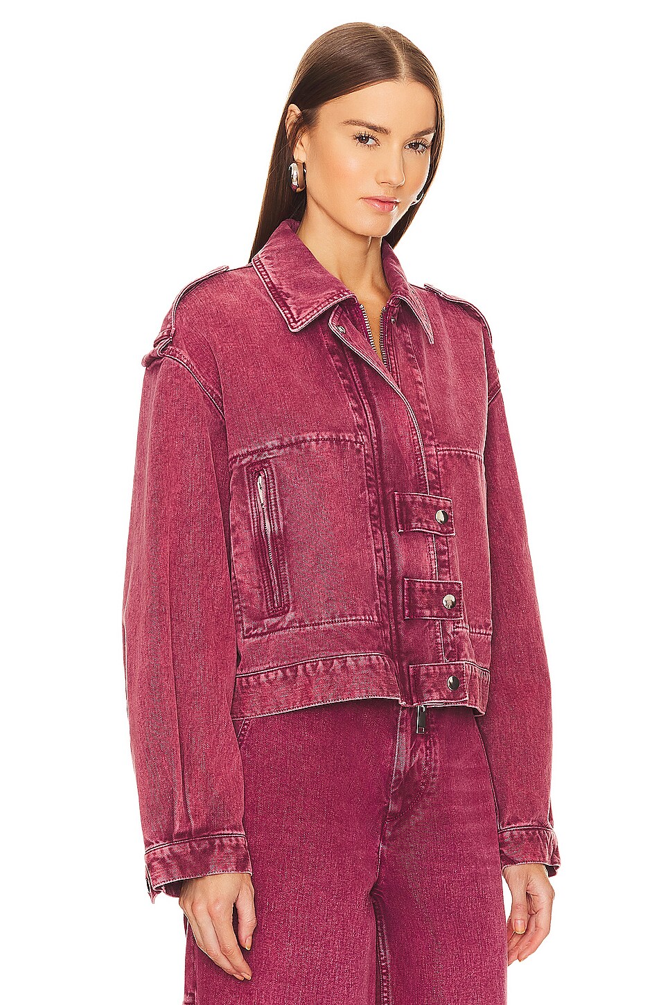 Isabel Marant Etoile Julie Utility Jacket in Raspberry | REVOLVE