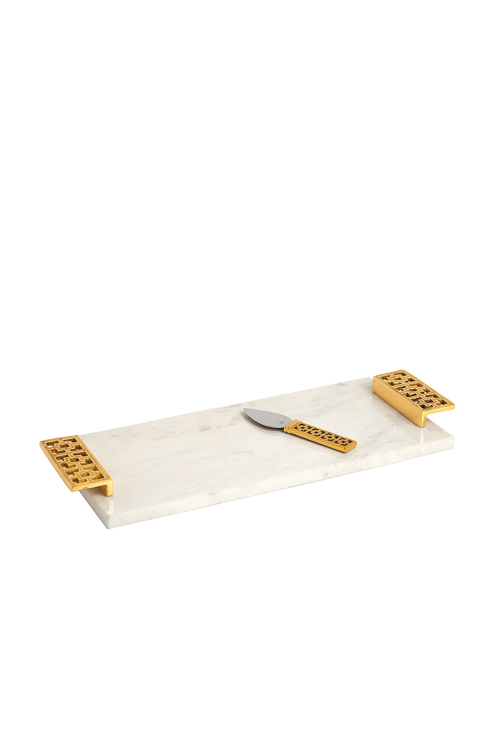 Jonathan Adler Nixon Cheese Board And Knife Set in Marble & Brass | REVOLVE