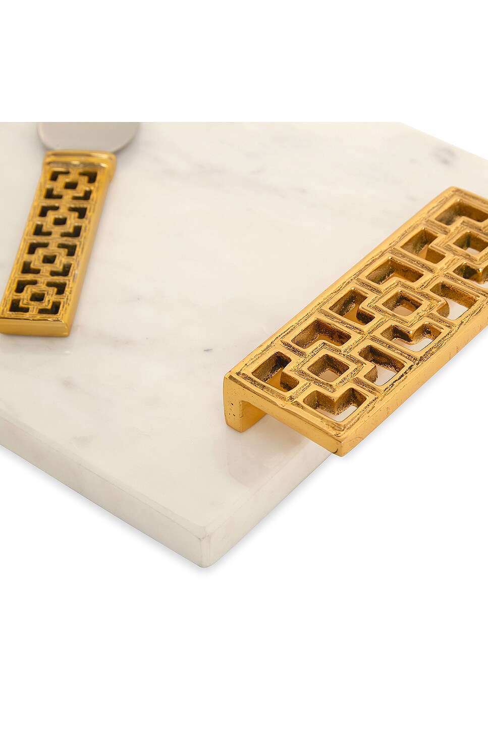 Jonathan Adler Nixon Cheese Board And Knife Set in Marble & Brass | REVOLVE