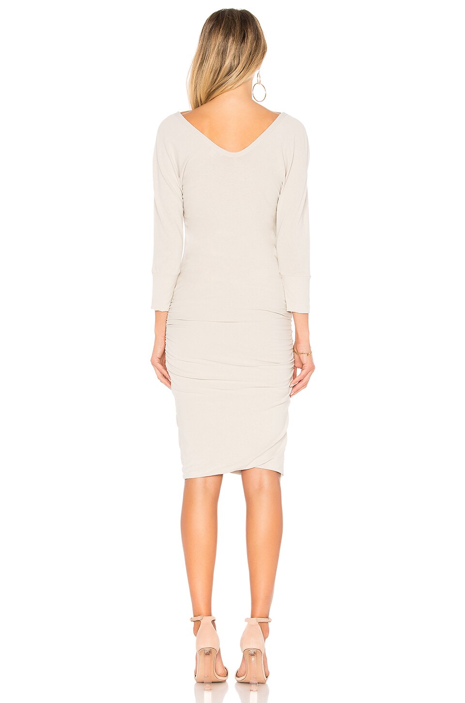 James Perse Deep V Dress in Silver | REVOLVE