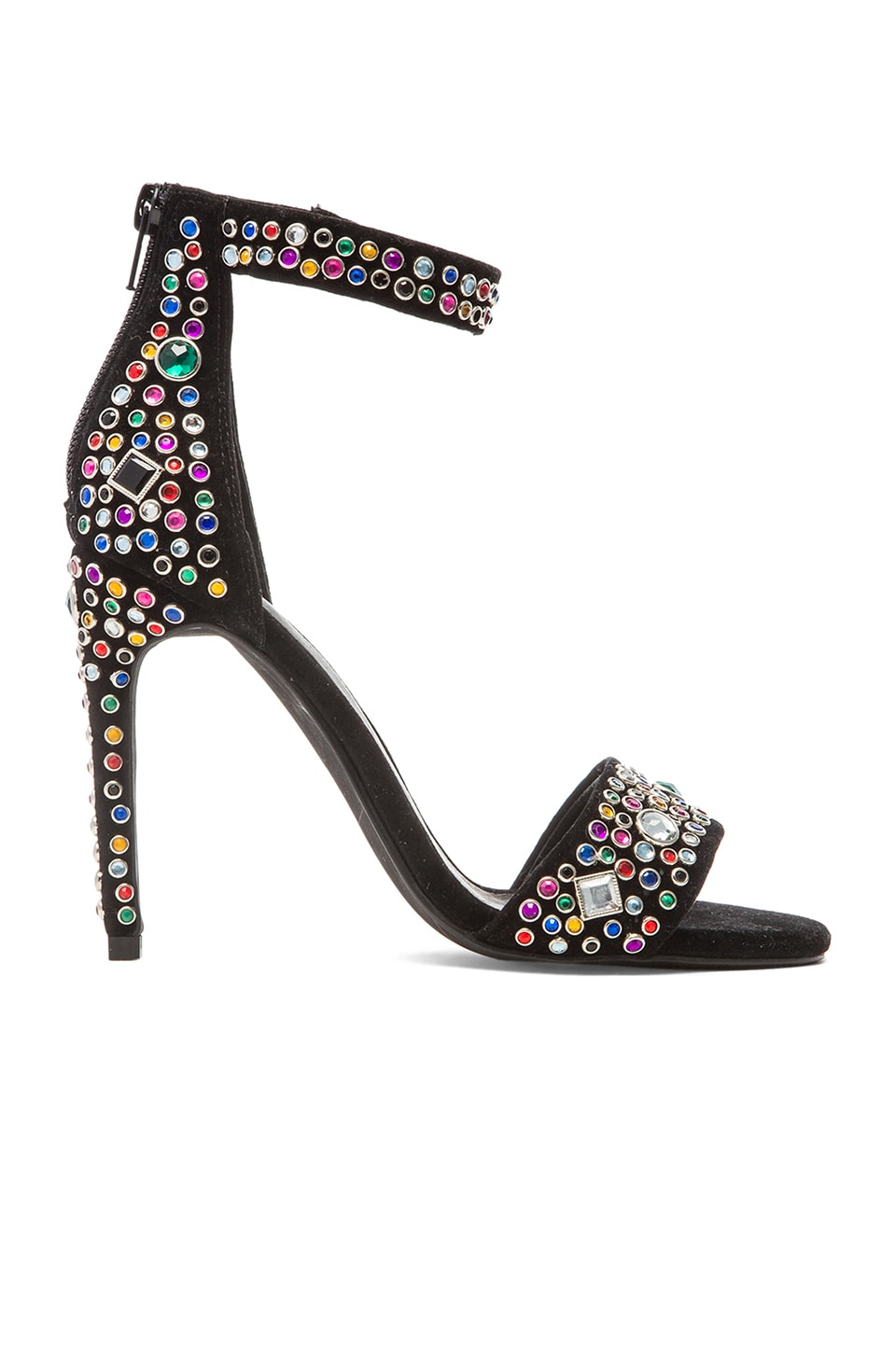 Jeffrey Campbell x REVOLVE Meryl Embellished Heel in Black Suede Multi ...