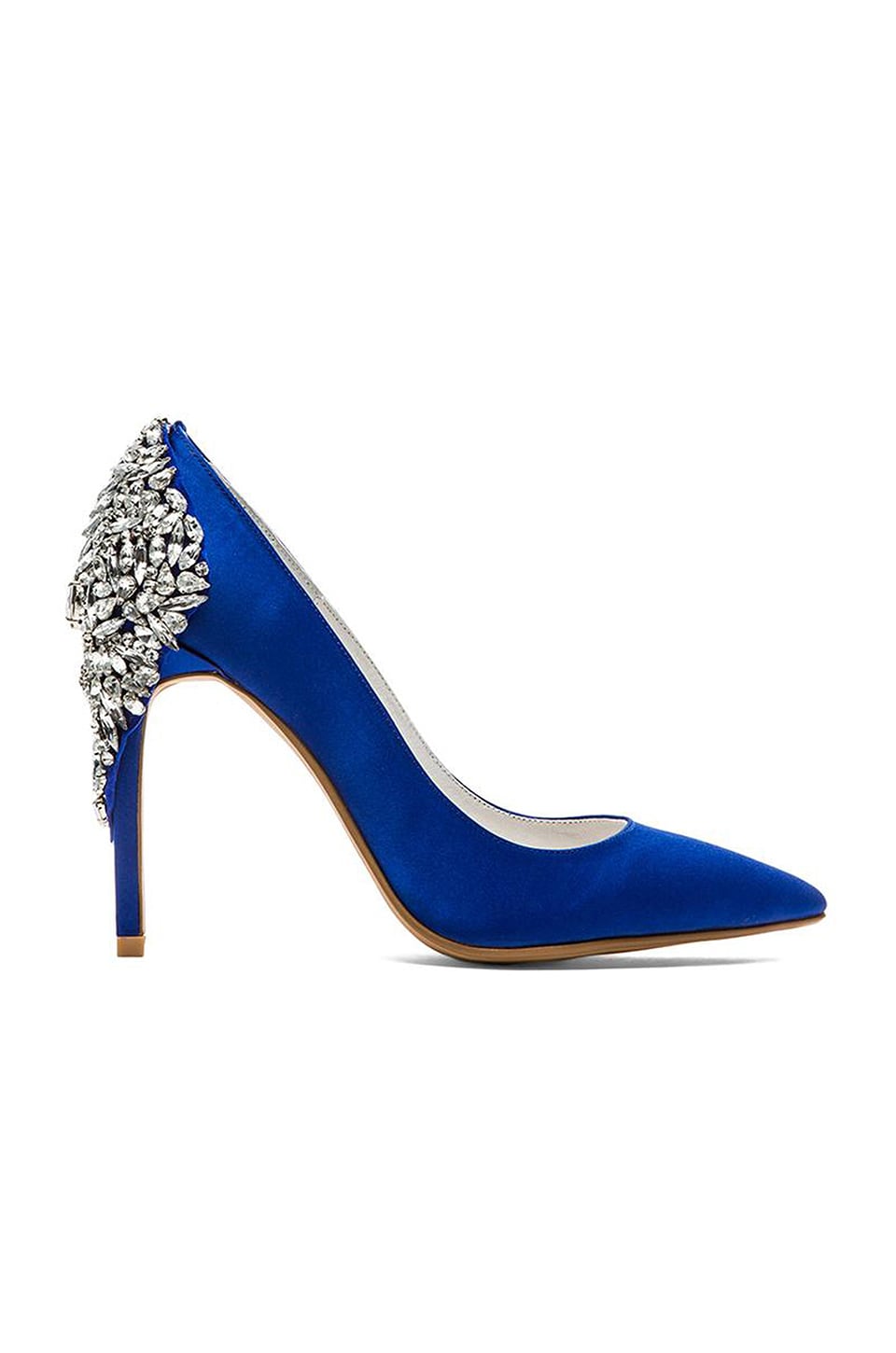 Jeffrey Campbell x REVOLVE Dulce Embellished Heel in Blue Satin | REVOLVE