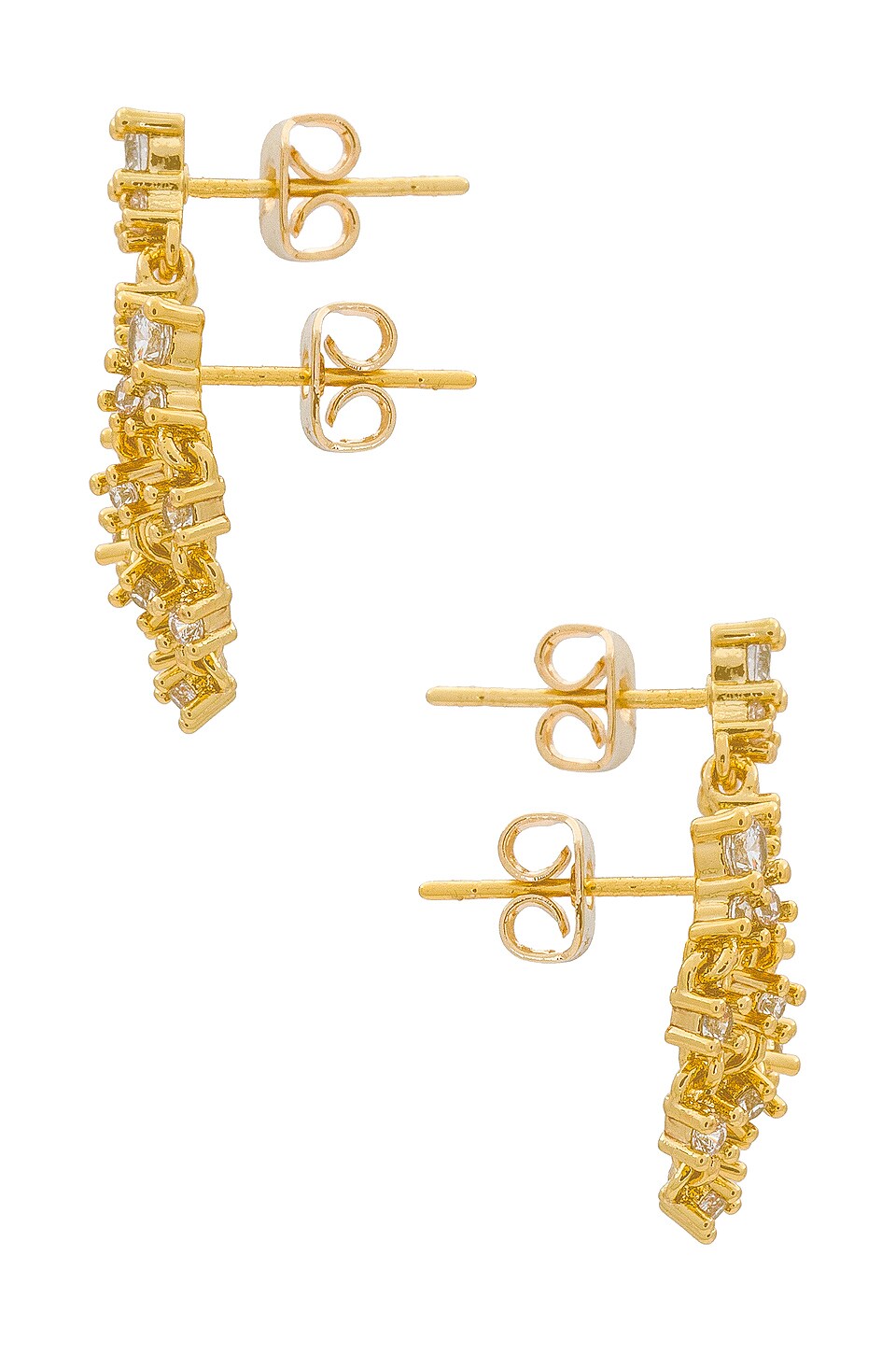 Joy Dravecky Jewelry Ava Double Stud Earrings in Clear | REVOLVE
