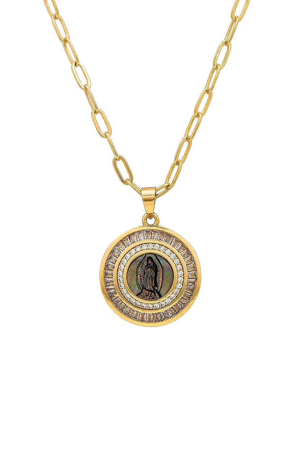 Joy Dravecky Jewelry Mother Mary Necklace in Black Pearl | REVOLVE