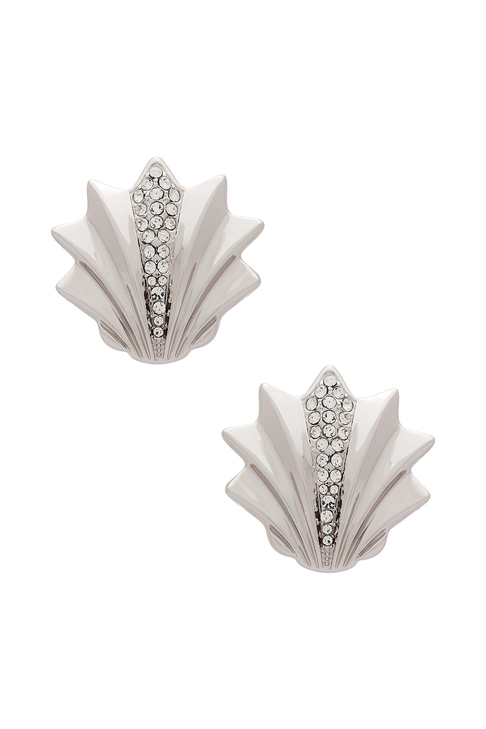 Julietta Metal Shell Earrings in Silver | REVOLVE