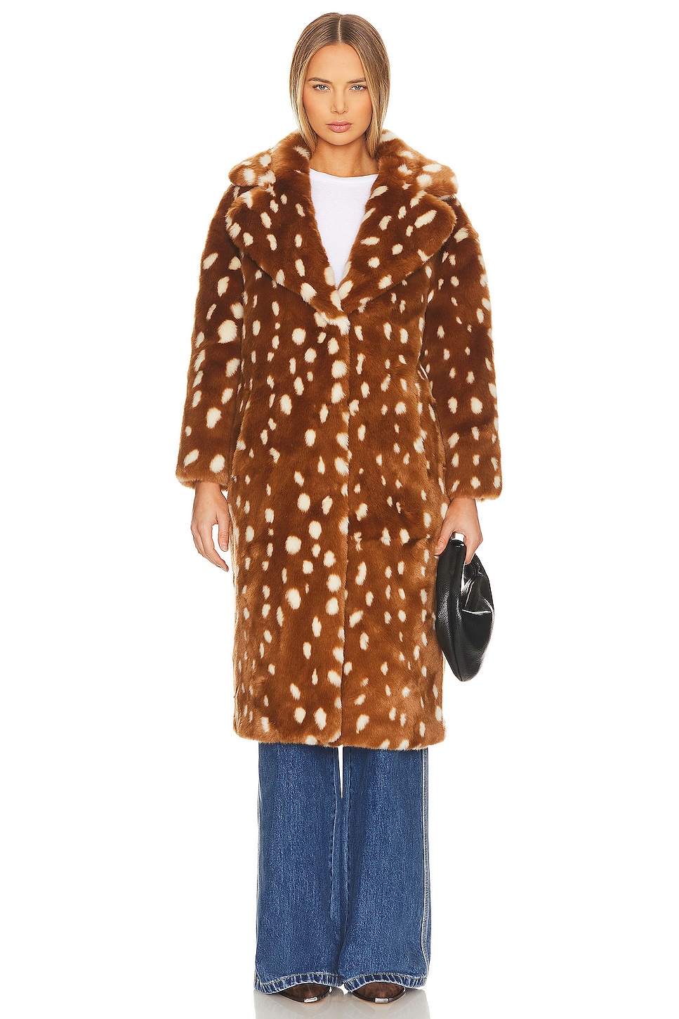 Jakke Faux Fur Long Coat in Bambi | REVOLVE