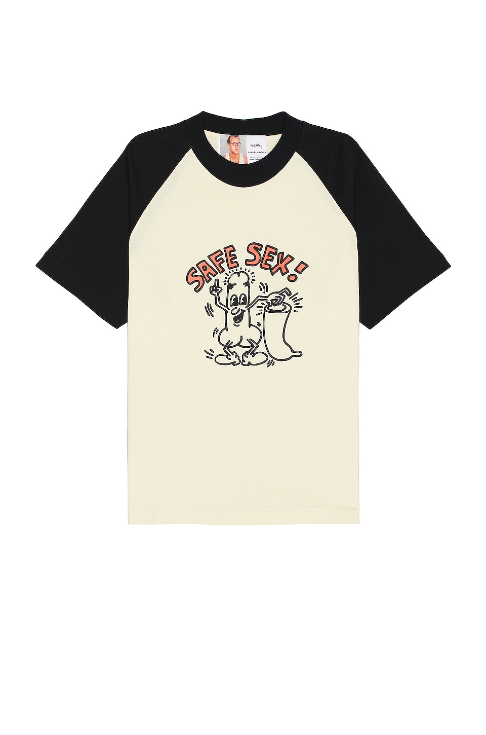 Jungles X Keith Haring Safe Sex Tee in Black & White | REVOLVE