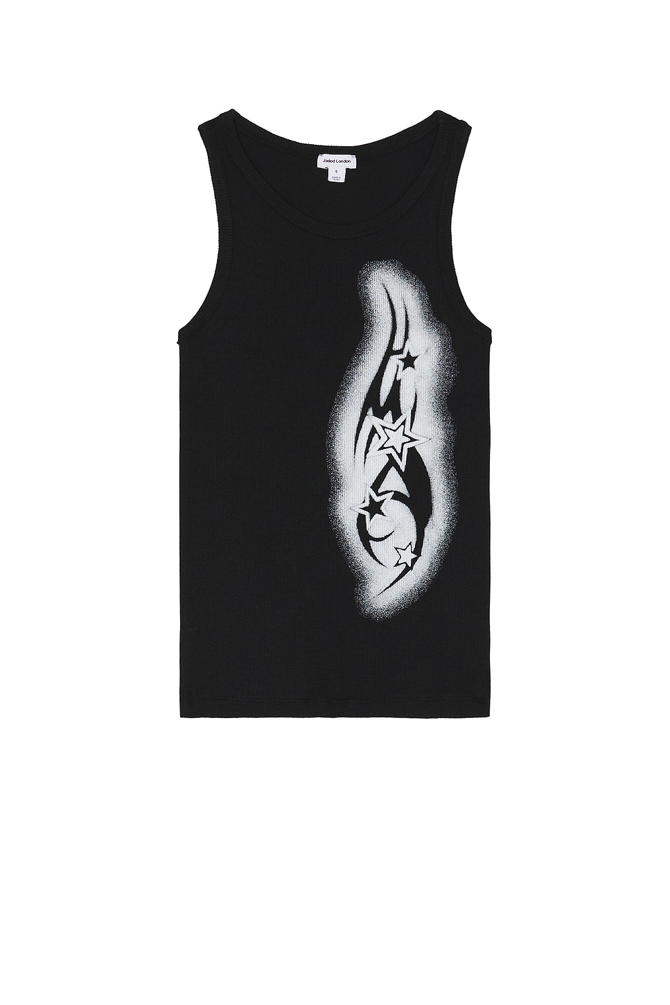 Jaded London Airbrush Star Tribal Ribbed Vest in Black | REVOLVE
