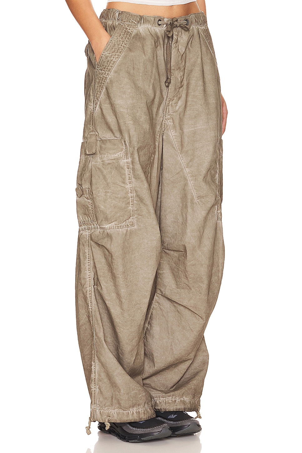 Jaded London Oil Wash Parachute Pants in Beige | REVOLVE