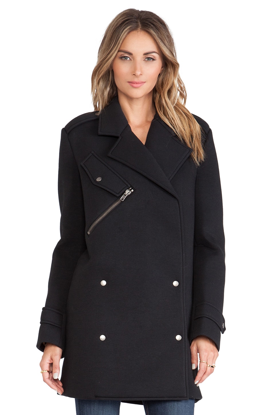 J.O.A. Neoprene Coat in Black | REVOLVE
