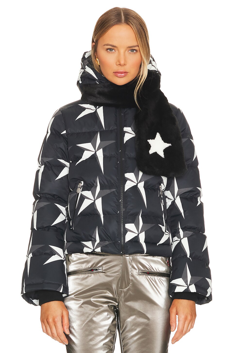 jocelyn Intarsia Pull Thru Scarf in Black/white | REVOLVE