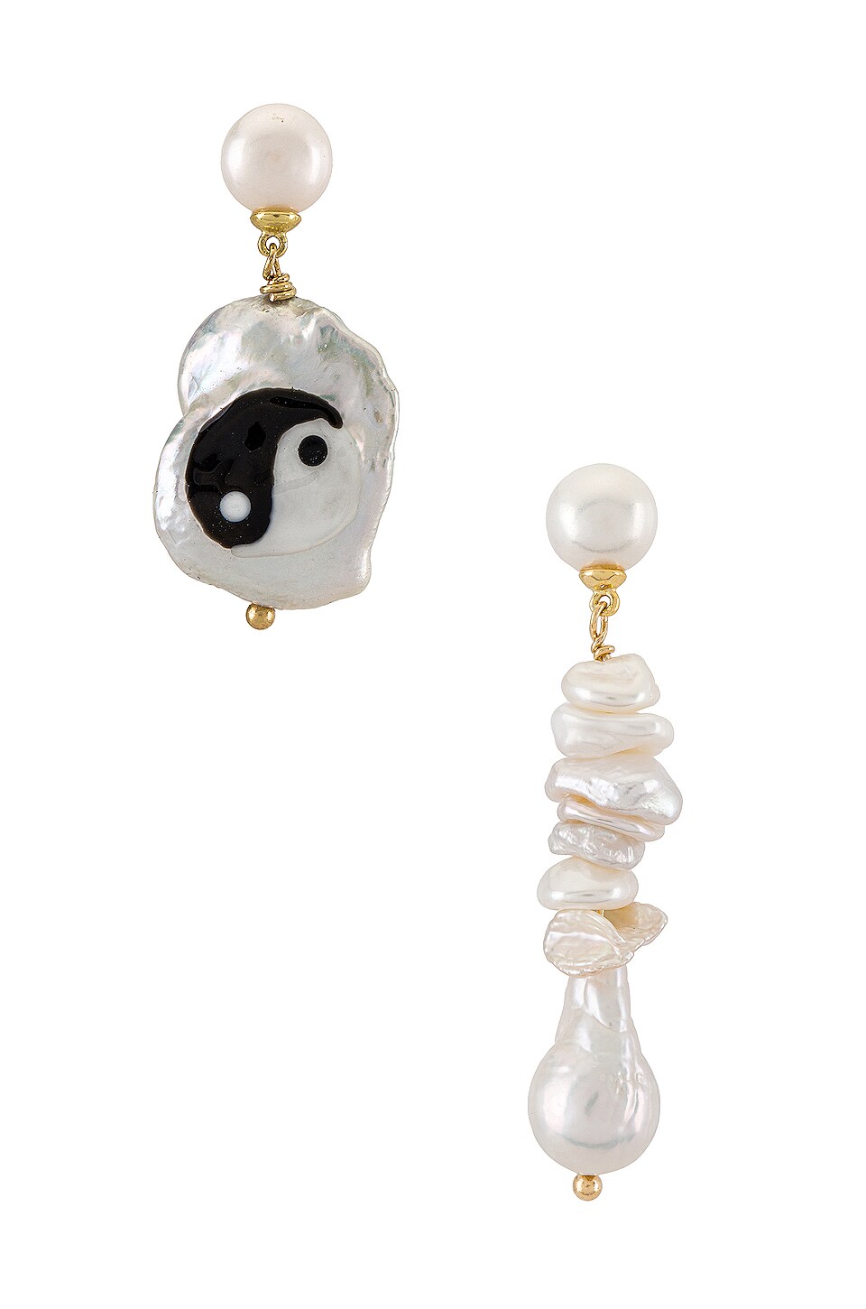 joolz by Martha Calvo Yin To My Yang Earrings in White | REVOLVE
