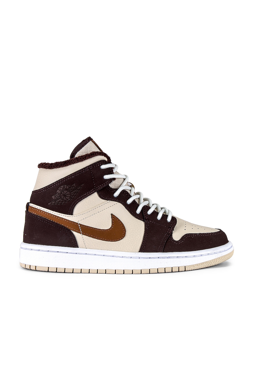 Jordan Air Jordan 1 Mid Sneaker in Brown Basalt & Summit White | REVOLVE