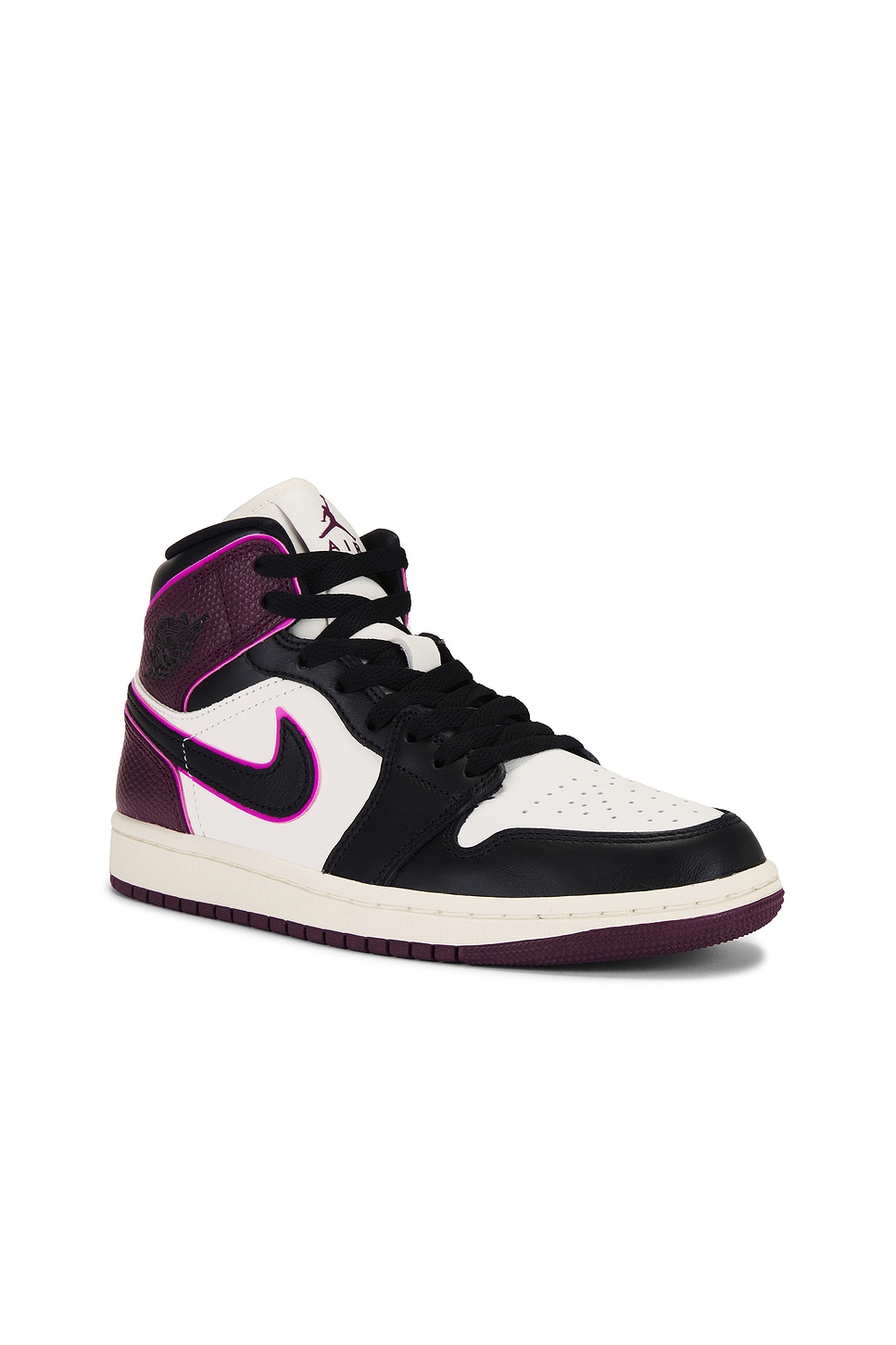Jordan Air Jordan 1 Mid Sneaker in Sail, Black, Active Pink, & Bordeaux ...