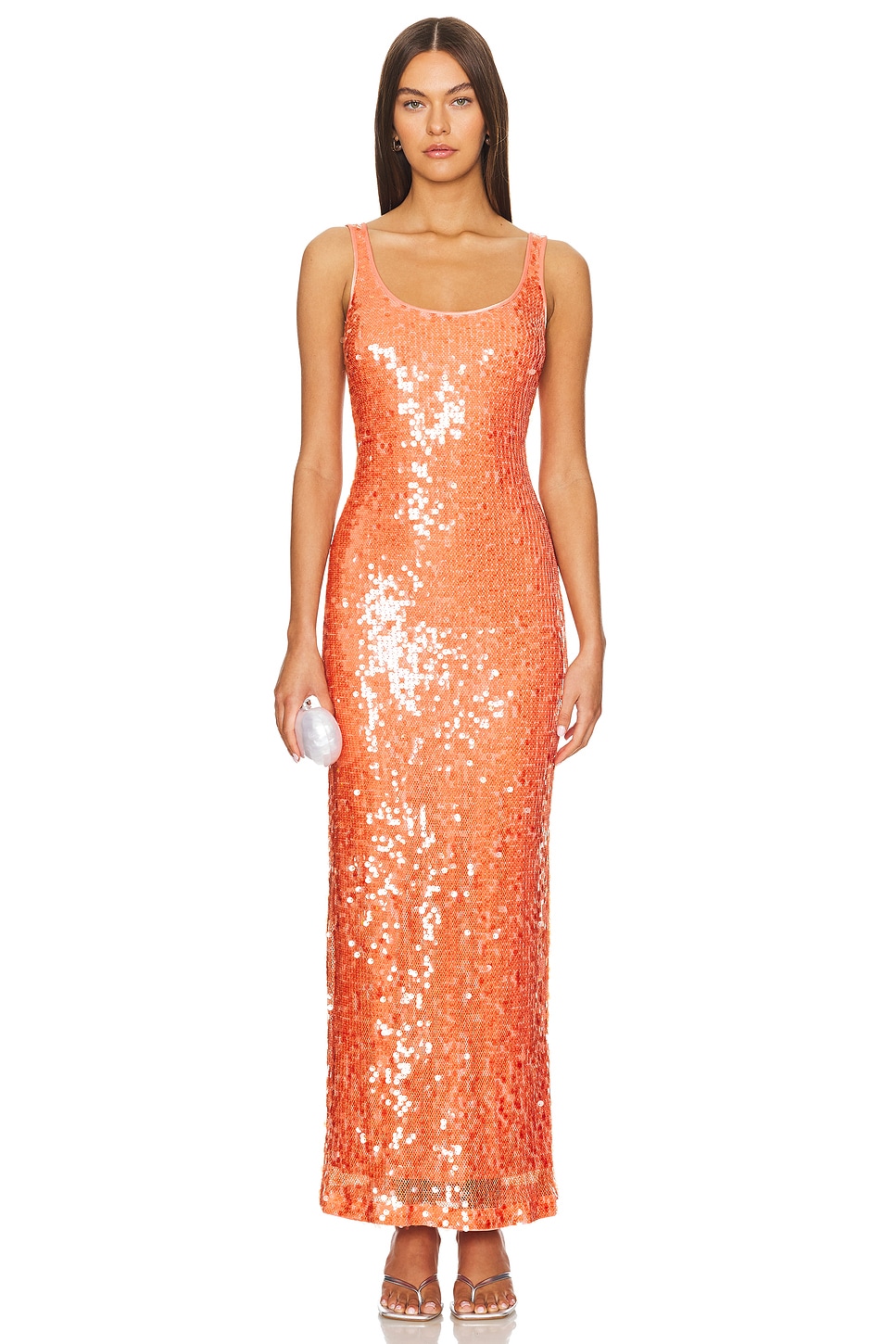 SIMKHAI Bex Tank Maxi Dress in Grapefruit | REVOLVE