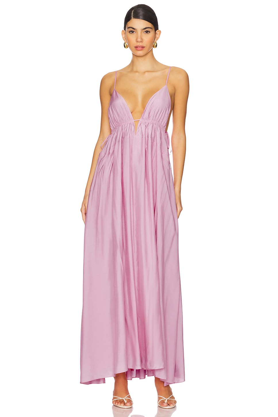 SIMKHAI Josephine V-neck Maxi Dress in Petal | REVOLVE
