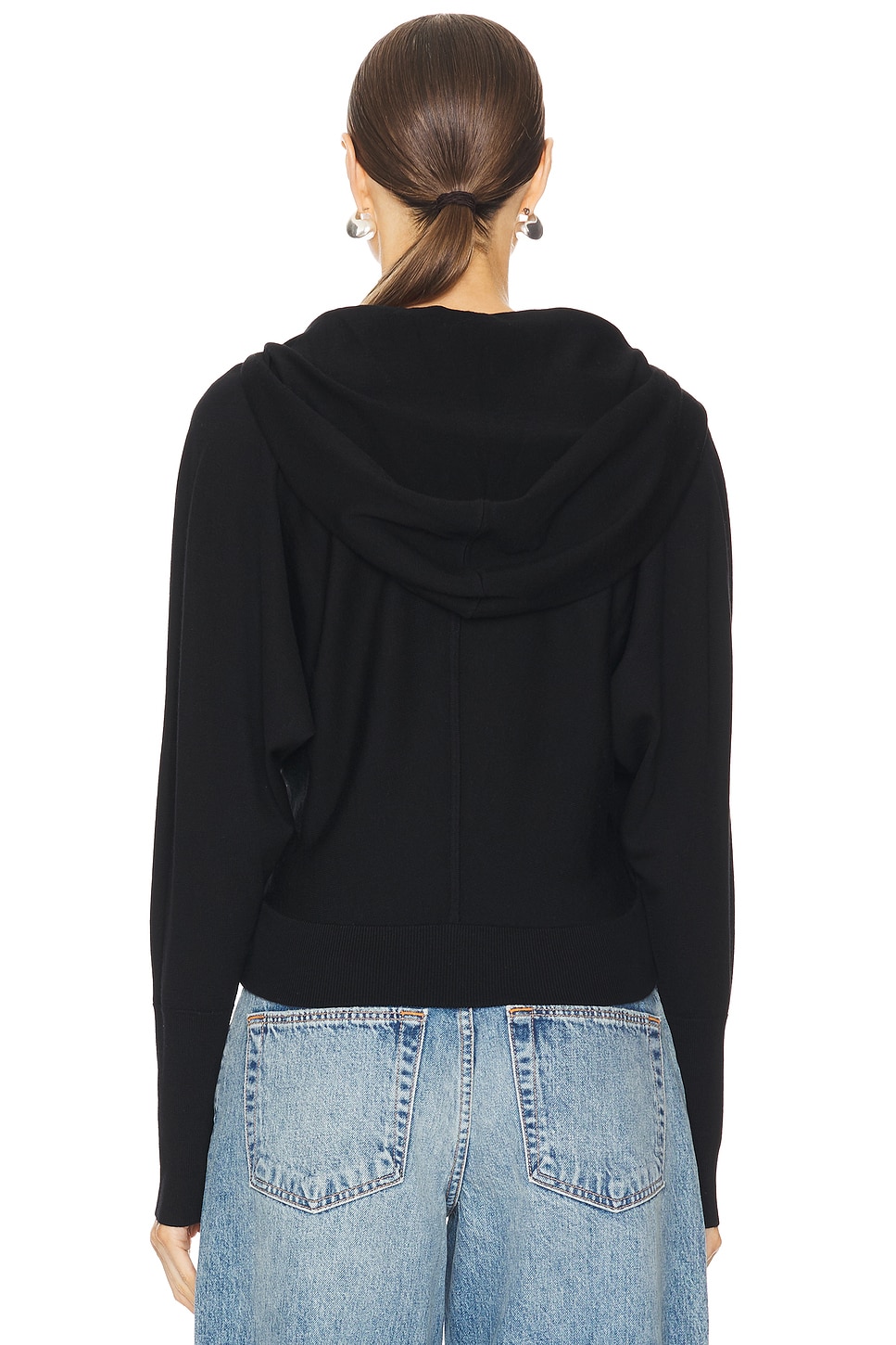 SIMKHAI Riley Wrap Hoodie in Black | REVOLVE