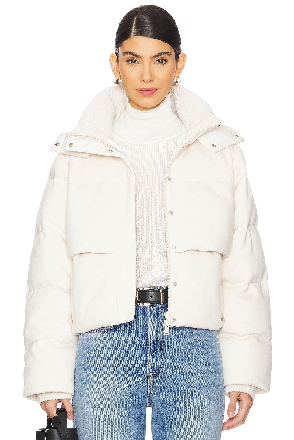 SIMKHAI Lana Puffer Jacket in Cream | REVOLVE