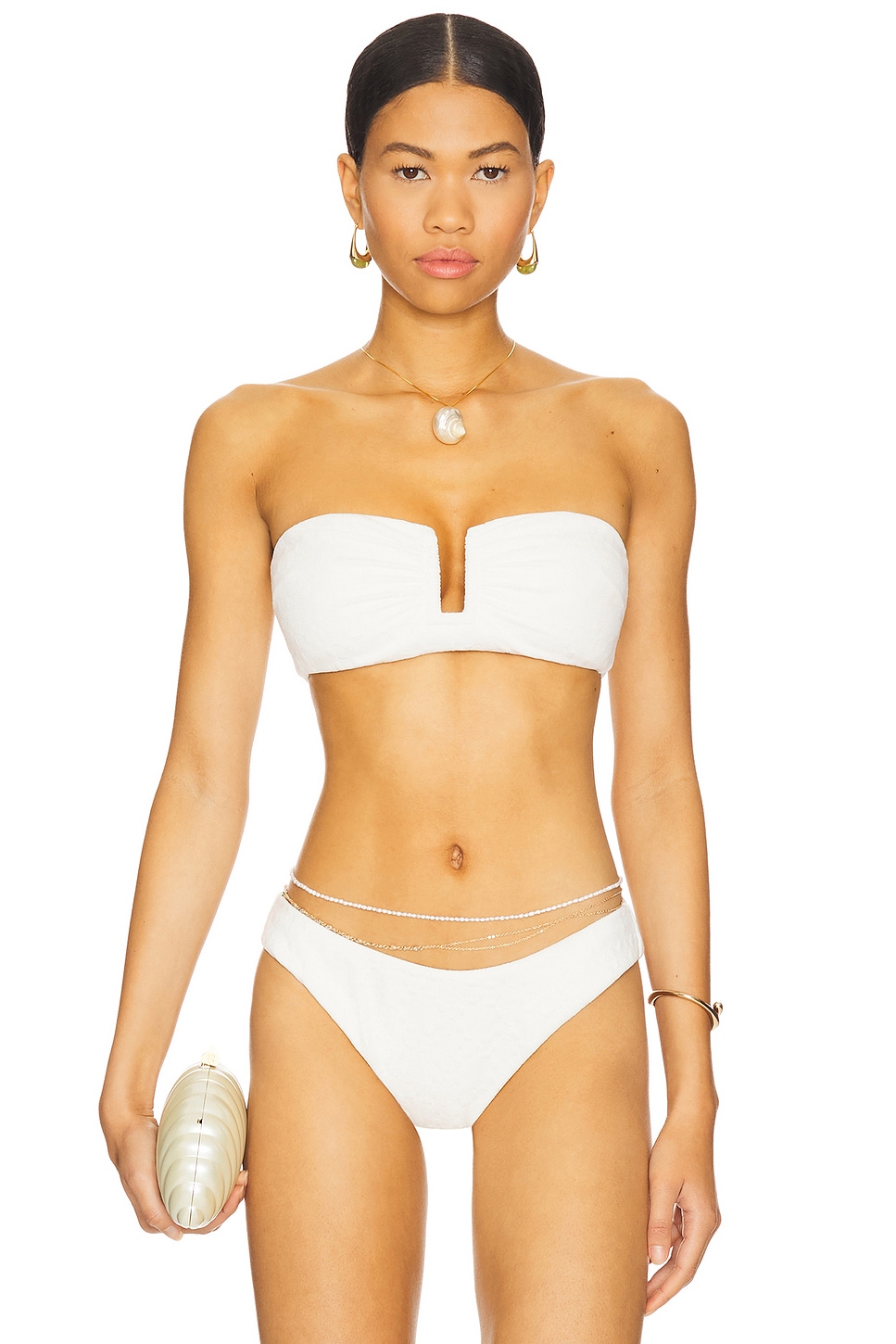 SIMKHAI Sandra Bandeau Bikini Top in White | REVOLVE