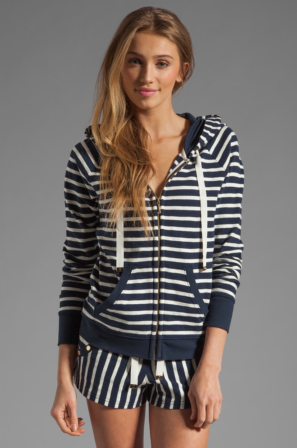 Juicy Couture Harbor Stripe Hoodie in Regal Stripe | REVOLVE
