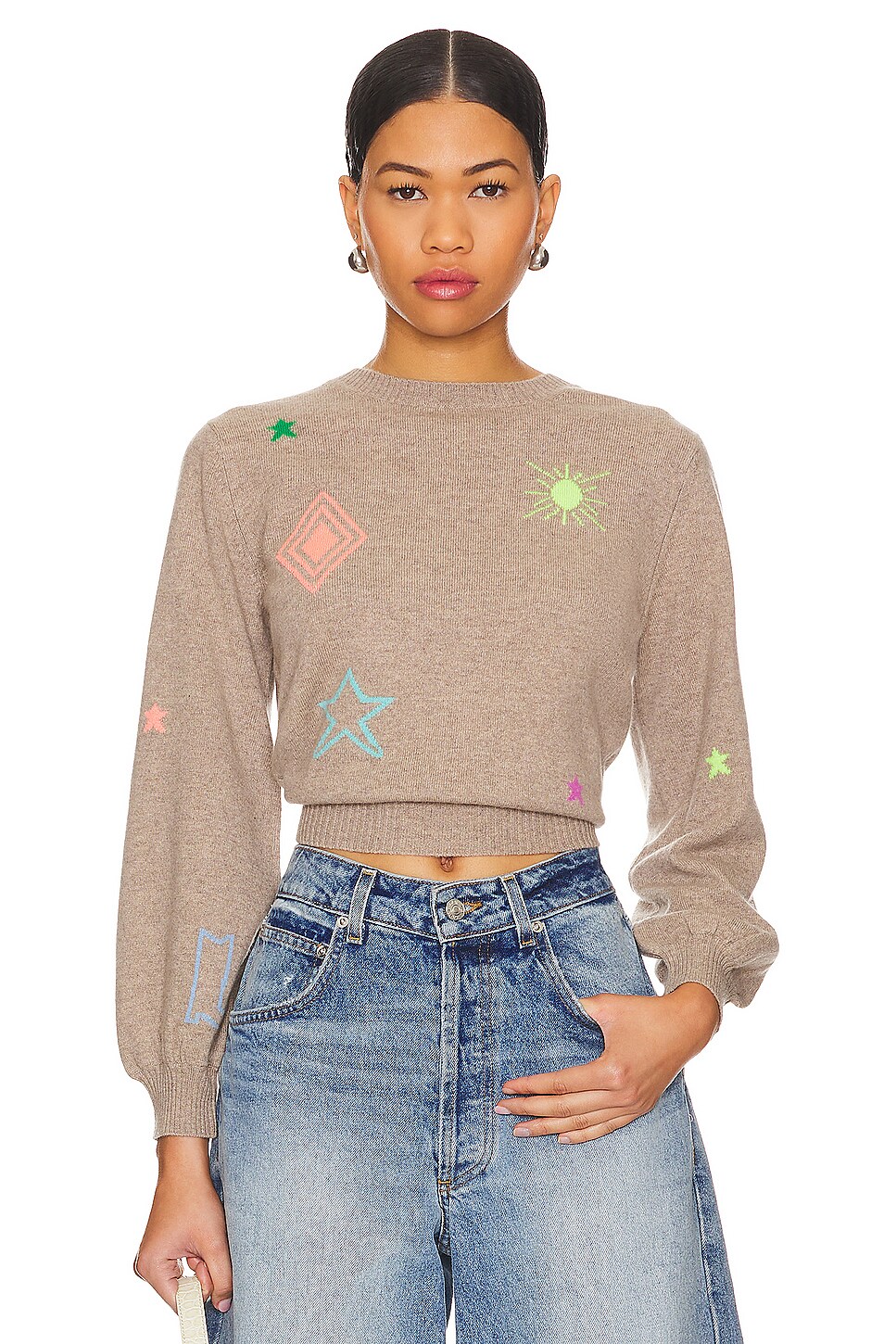JUMPER 1234 Cowboy Icon Crewneck in Brown Multi | REVOLVE
