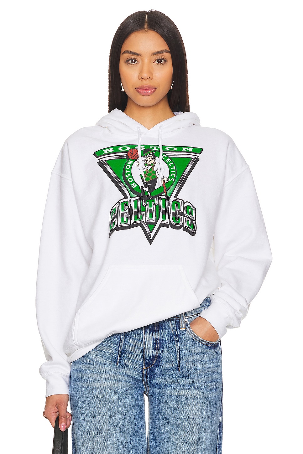 Junk Food Celtics Triangle Hoodie in White | REVOLVE