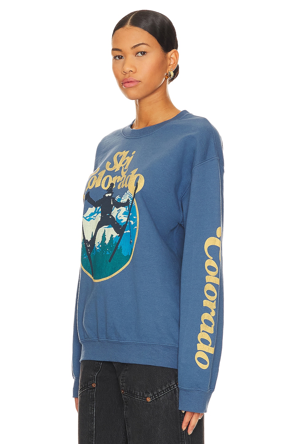 Junk Food Ski Colorado Crew in Indigo Blue in DKIND | REVOLVE